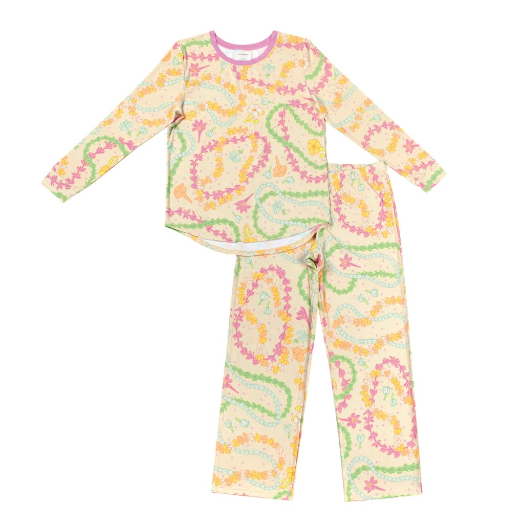 Lei Day in Sand Women's Long Bamboo Pajamas
